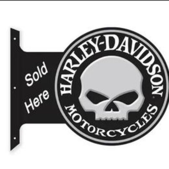 Wall Decor | Vintage Retro Double Sided Harley Davidson Skull Flanged ...
